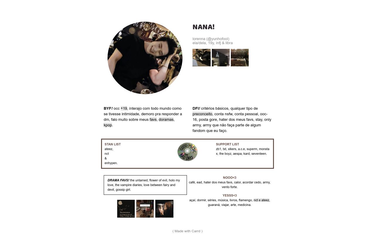 nana’s carrd!
